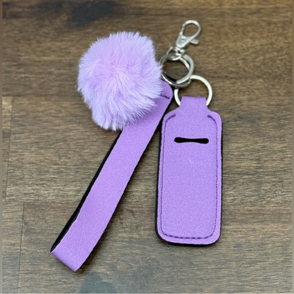 Accessories | Purple Keychain With Pom Pom | Poshmark